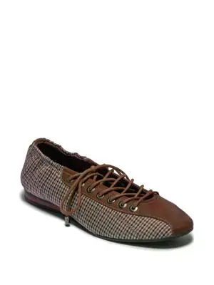 Bernardo Billie Check-pattern Lace-up Shoes - Brown