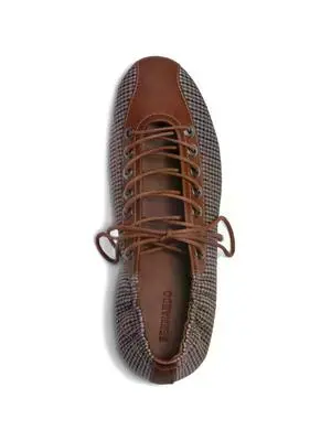 Bernardo Billie Checked Lace-up Flats