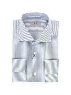 Corneliani Awning-stripe French-collar Shirt - White