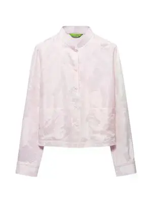 Shanghai Tang Mandarin-collar Jacquard Blouse - Neutrals