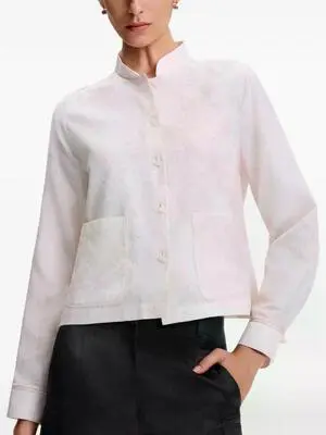 Shanghai Tang Mandarin Collar Jacquard Blouse