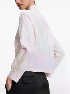 Shanghai Tang Mandarin Collar Jacquard Blouse