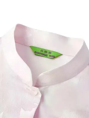 Shanghai Tang Mandarin Collar Jacquard Blouse