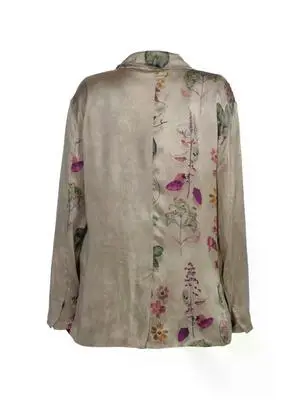 Avant Toi Floral Print Patchwork Blazer