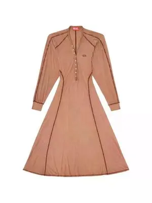 DIESEL® Midi Dress With Batwing Sleeves And V-neckline - Brown