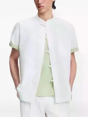 Shanghai Tang Seersucker Frog-fastening Shirt