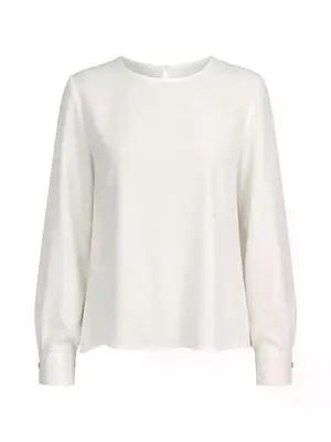 Dusan Button-cuff Slit-back Blouse - White