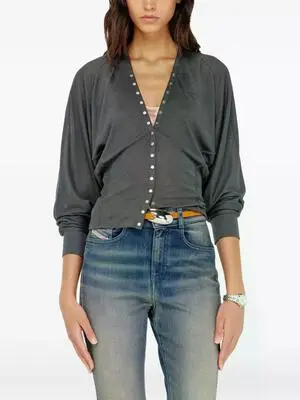 DIESEL® Tencel™ Lyocell Blend Cardigan Top With Batwing Sleeves And V-neckline