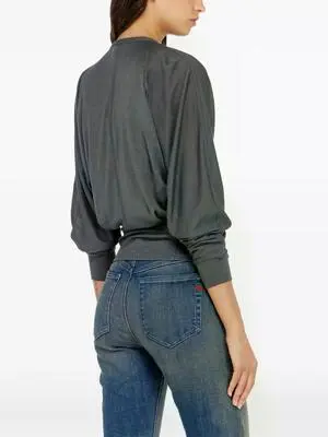 DIESEL® Tencel™ Lyocell Blend Cardigan Top With Batwing Sleeves And V-neckline