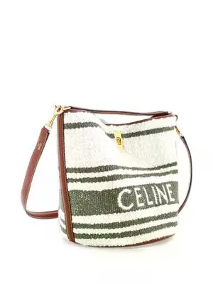 Celine Plein Soleil 16 Bag Canvas With Leather Bucket Bag