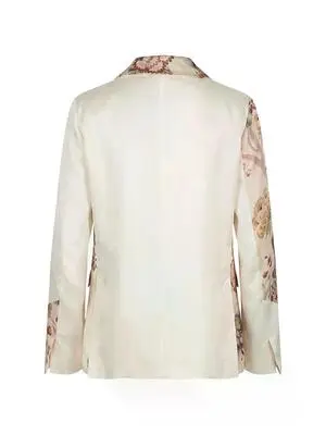 Avant Toi Floral Print Silk Blend Blazer