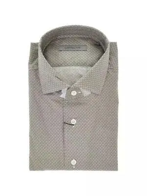 Corneliani Patterned French-collar Shirt - Brown