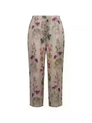 Avant Toi Floral-print Fade-effect Trousers - Neutrals