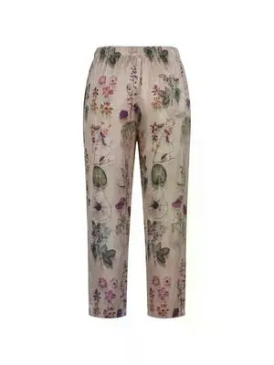 Avant Toi Floral Print Fade Effect Trousers - Neutrals