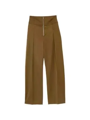 FERRAGAMO High-waisted Wide-leg Trousers - Brown