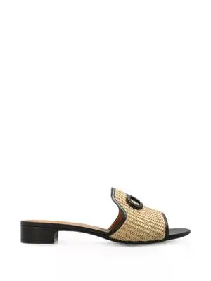 FERRAGAMO Gancini-ornament Sandals - Neutrals