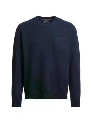 PARAJUMPERS Enego Patch-pocket Crew-neck Sweater - Blue