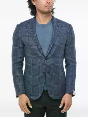 Corneliani Check-pattern Single-breasted Blazer - Blue