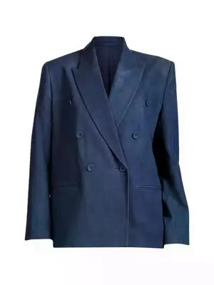 THE SEI Double-breasted Denim Jacket - Blue