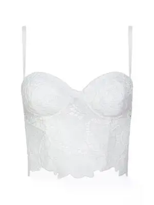 L'Agence Sonya Floral-lace Bralette - White
