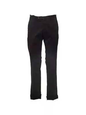 PT TORINO Pressed-crease Slim-fit Trousers - Black
