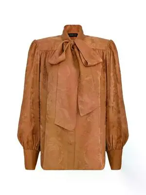 JACOB LEE Jacquard Blouse - Brown