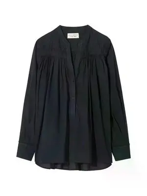 NILI LOTAN Clarys Pleated Blouse - Black
