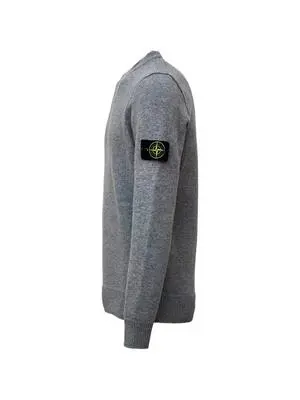 Stone Island Logo-patch Crew-neck Wool Sweater