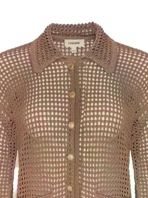 L'Agence Mariana Open-knit Shirt - Brown
