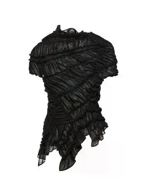 Magda Butrym Ruffled Ruched Blouse - Black