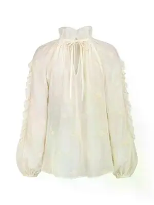 SECULAR.LAB Priscilla Ruffled-details Blouse - Yellow