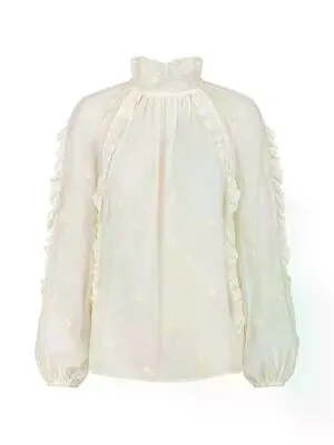 SECULAR.LAB Priscilla Ruffled-details Blouse - Yellow