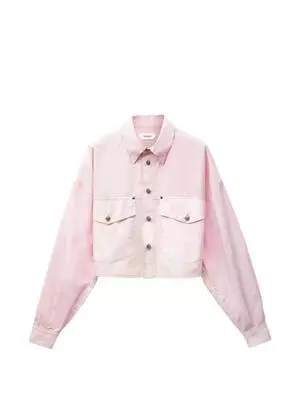 Versace Cropped Button-down Shirt With Medusa Buttons - Pink