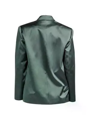 THE SEI Double-breasted Satin Blazer