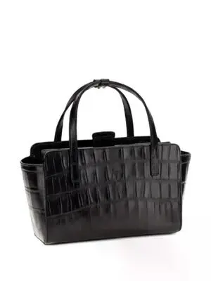 B Sides Croc-effect Leather Shoulder Bag - Black