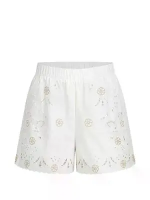 FORTE_FORTE Lace-trim Embroidered Shorts - White
