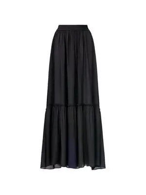 JACOB LEE Tiered Silk-chiffon Maxi Skirt - Black