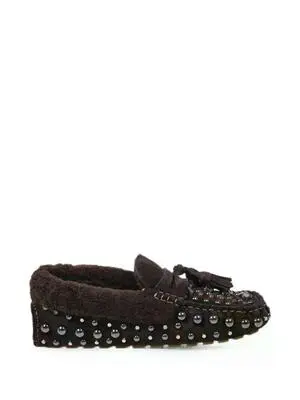 STRATEGIA SHOES Studded Tassel Loafers - Brown
