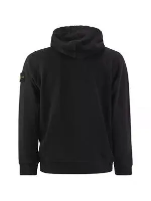 Stone Island Logo-patch Zip-up Hoodie - Black