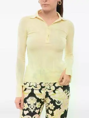 SA SU PHI Ribbed-knit Polo Sweater