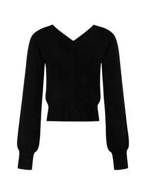 VIVIENNE WESTWOOD Orb-embroidered V-neck Sweater - Black