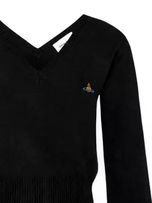 VIVIENNE WESTWOOD Orb-embroidered V-neck Sweater