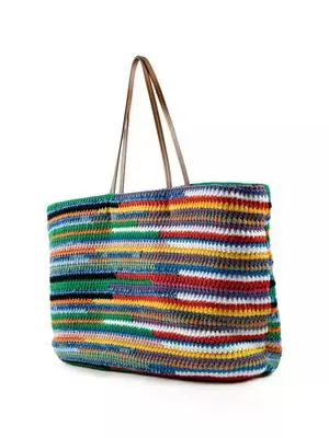 Miu Miu Crochet-knit Logo-embroidered Tote Bag