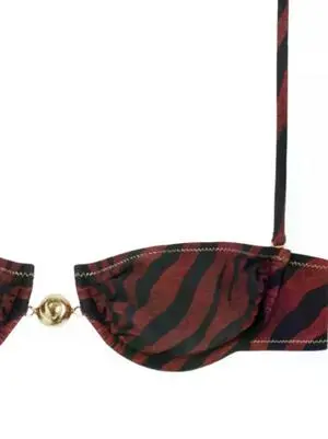 REINA OLGA Hammond Tiger-print Bikini Top