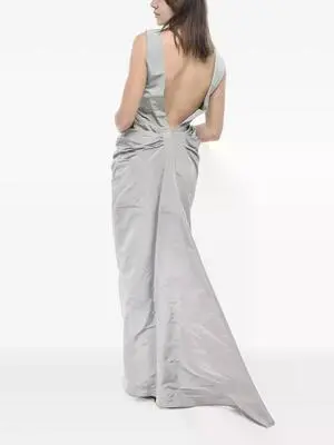 SUPER BLOND Ruched Silk Maxi Dress