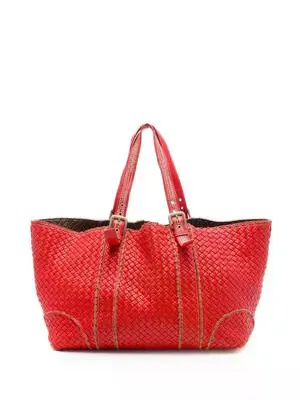 Bottega Veneta Woven Nappa Leather Tote Bag - Orange
