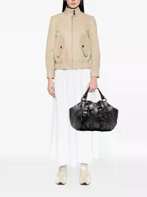 Prada Metallic Nappa Mordore Ruffle Tote Bag