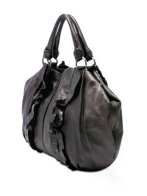 Prada Metallic Nappa Mordore Ruffle Tote Bag