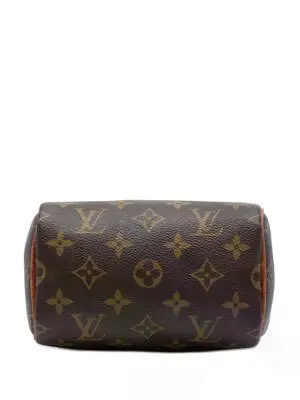 LOUIS VUITTON Monogram Nano Speedy Bandouliere Satchel - Brown