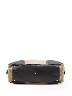 Gucci Gg Monogram Canvas And Leather Trimmed Shoulder Bag